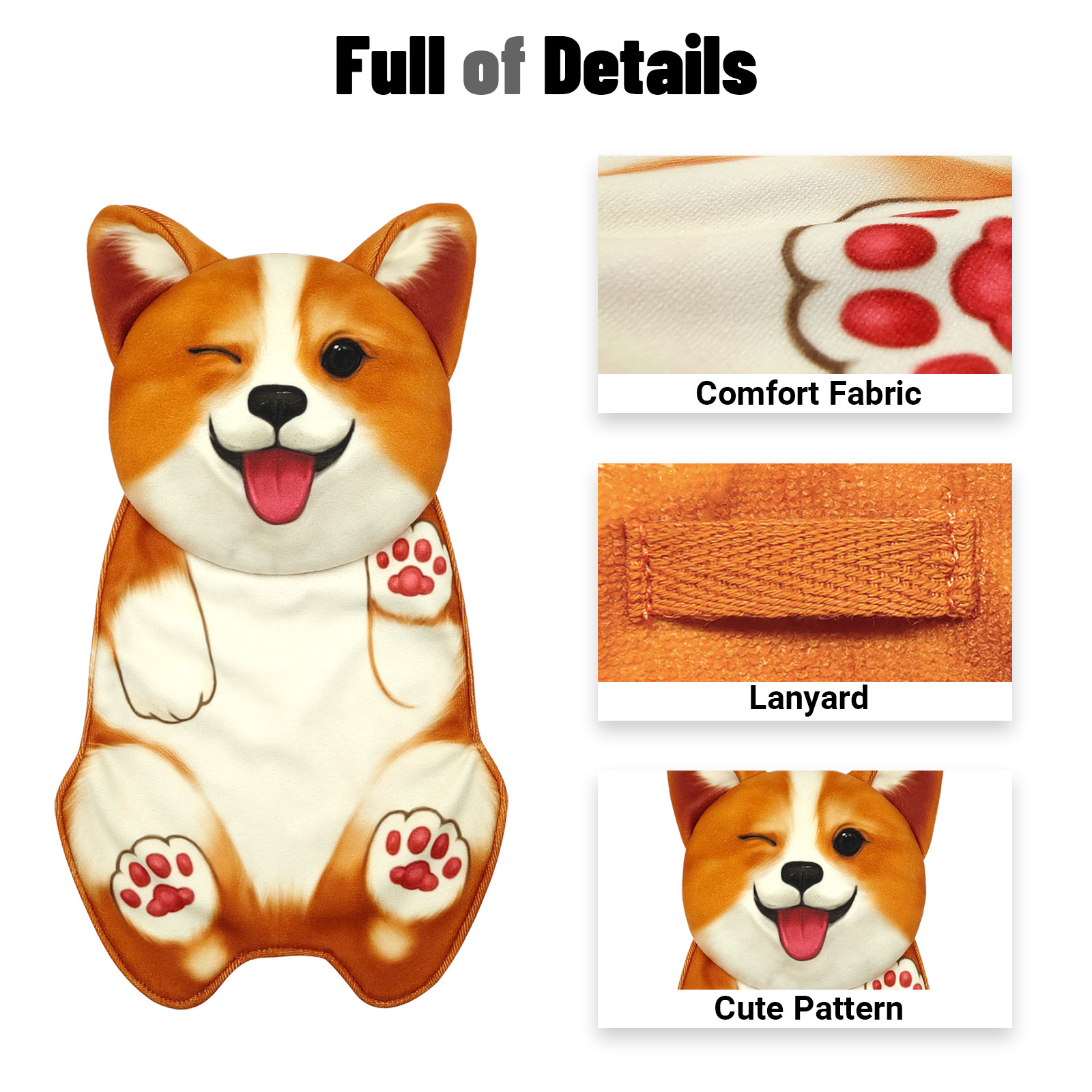 1 бр. Хавлиена кърпа за ръце Corgi Dog Сладко реалистично - Temu Bulgaria