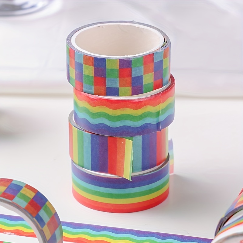 One Roll Rainbow Series Masking Washi Tape Scrapbooking Diy - Temu Canada