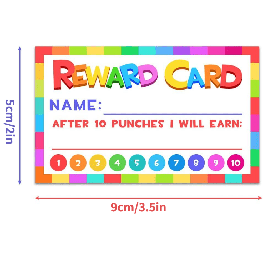 Hole Punch Reward Cards Classroom Student Home - Temu