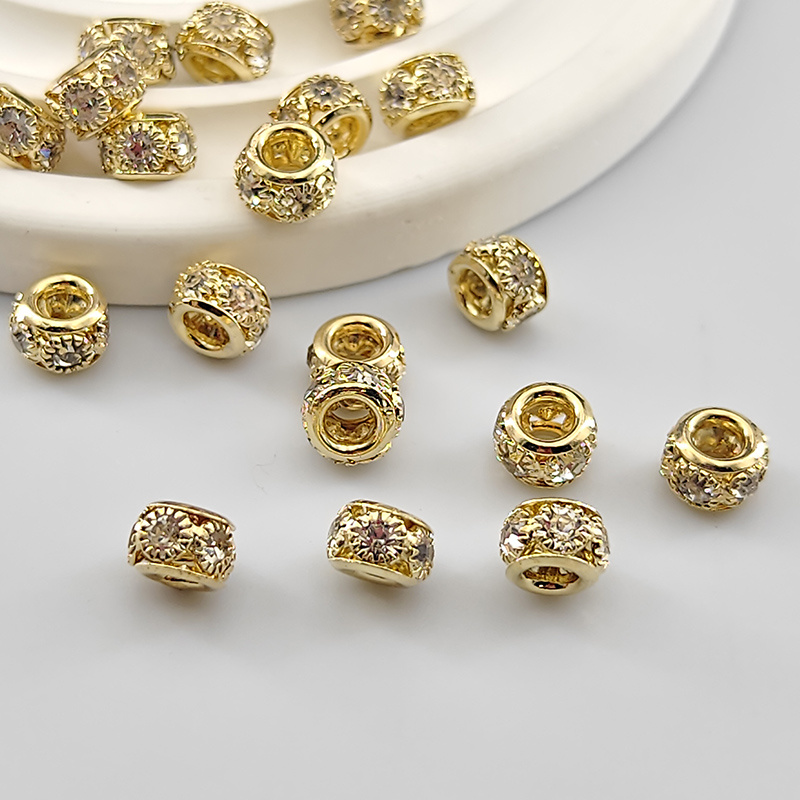 50pcs Round Rhinestone Beads For Diy Bracelet Necklace | Shop Now For ...