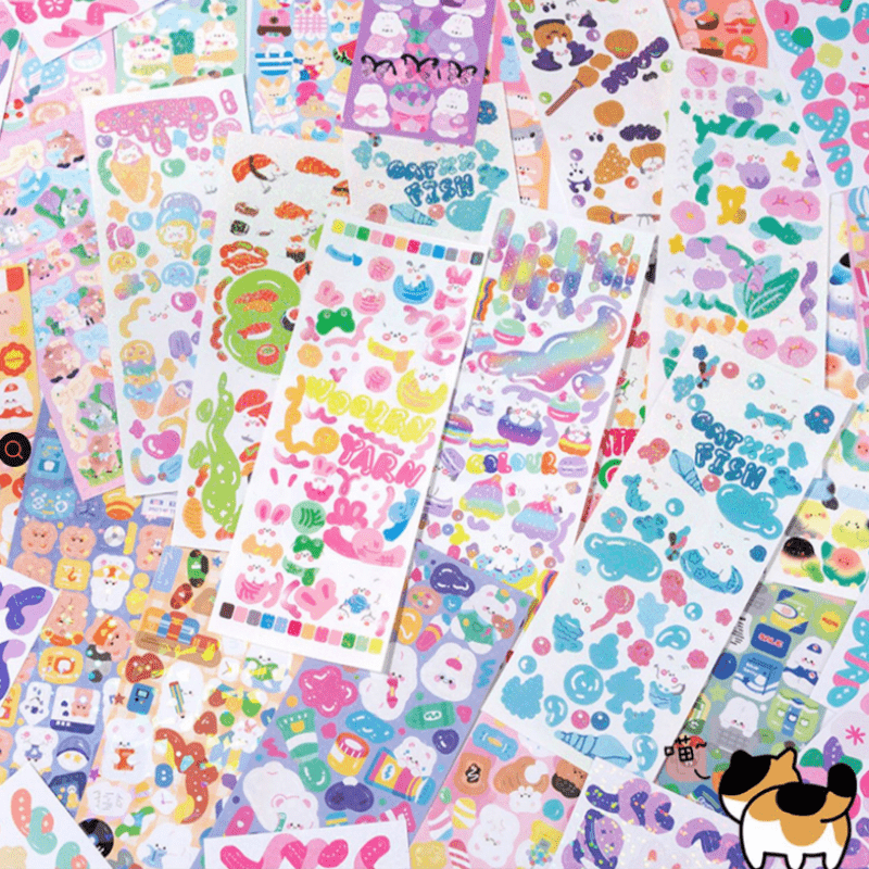Fun Carefree Stickers Girls Laser Stickers Hand Account - Temu