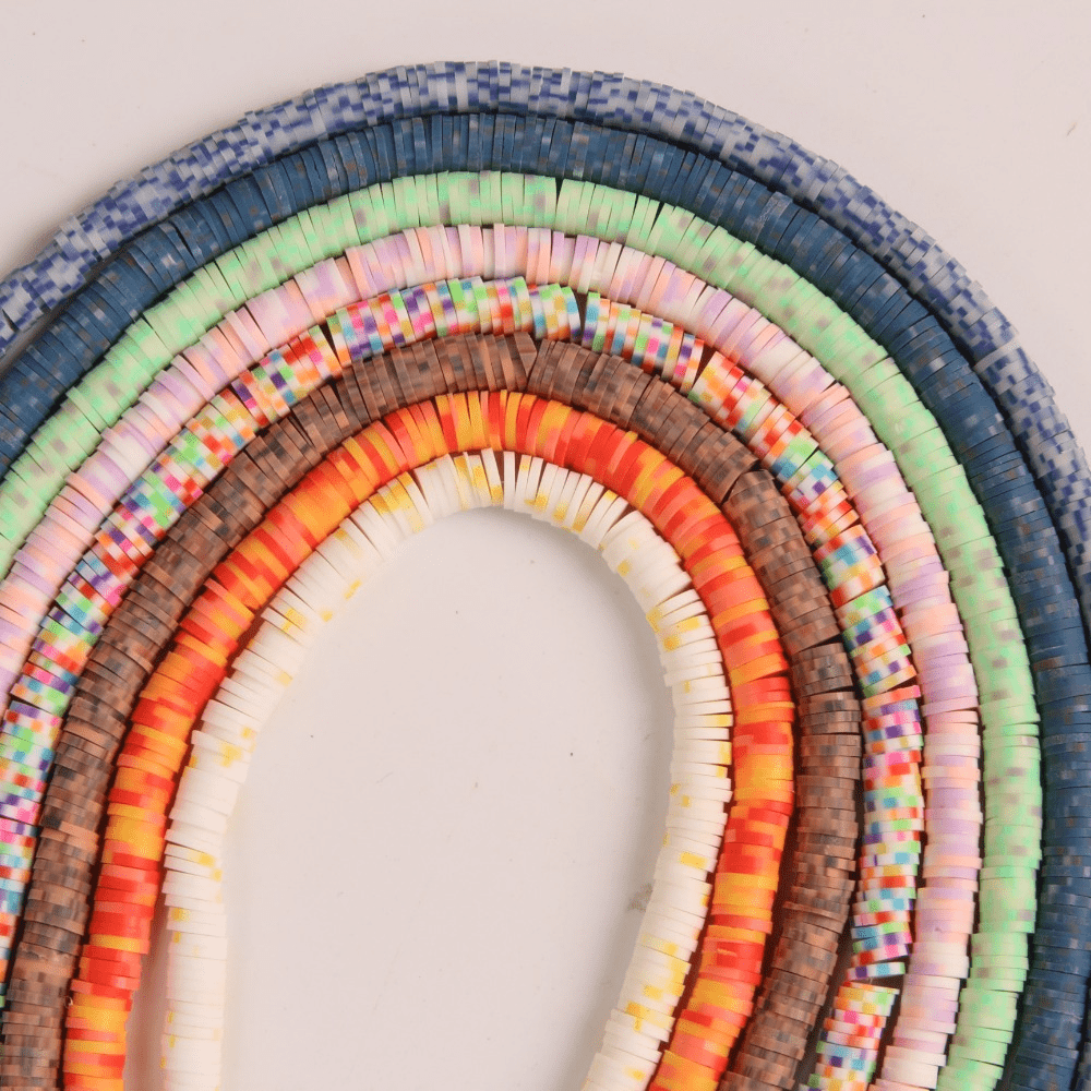 1strand Flat Round Polymer Clay Beads Loose Spacer Beads - Temu New Zealand