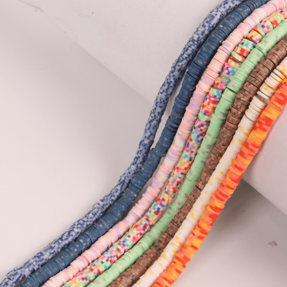 1strand Flat Round Polymer Clay Beads Loose Spacer Beads - Temu New Zealand