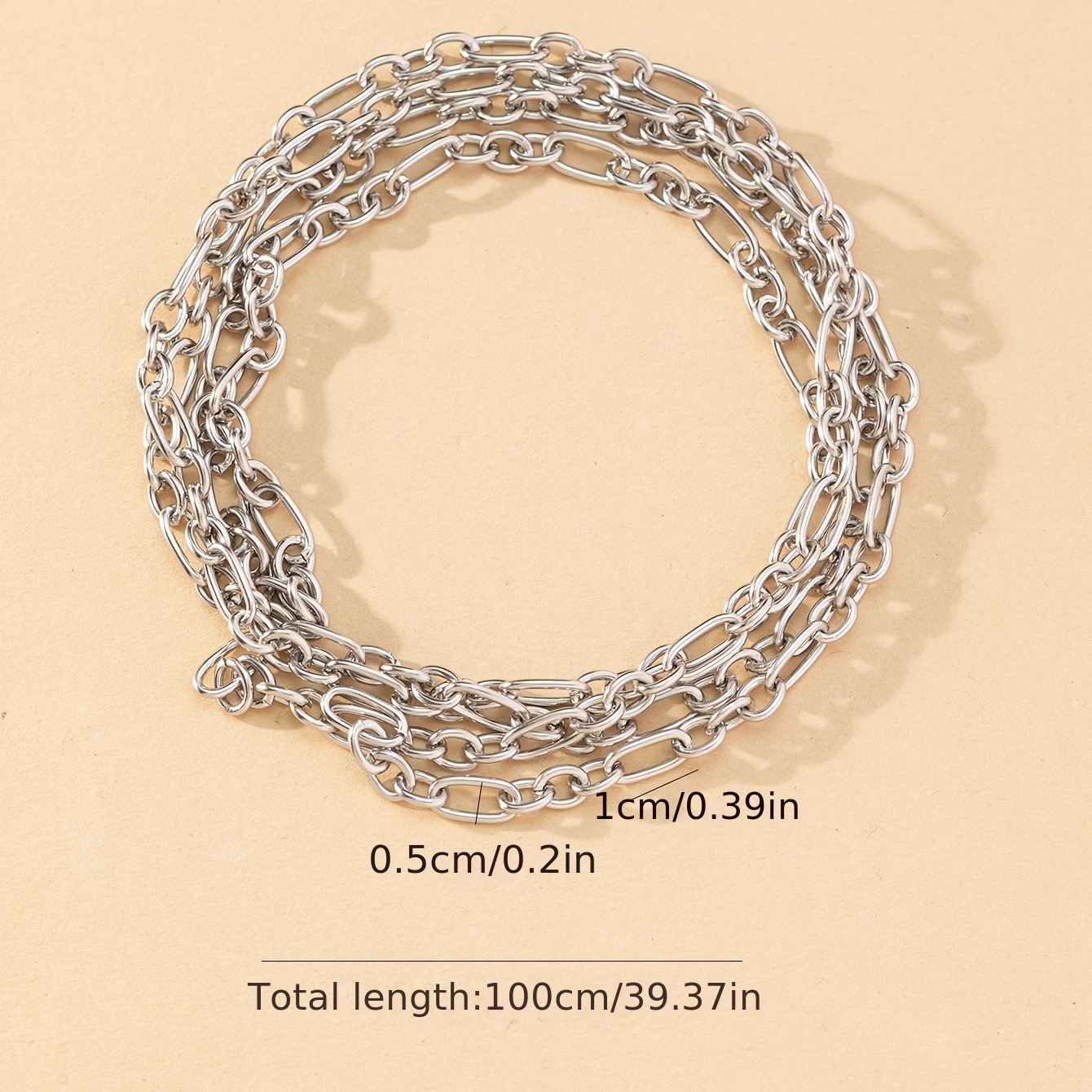 Silvery Simple Stainless Steel Chain Casual Fashion Necklace - Temu