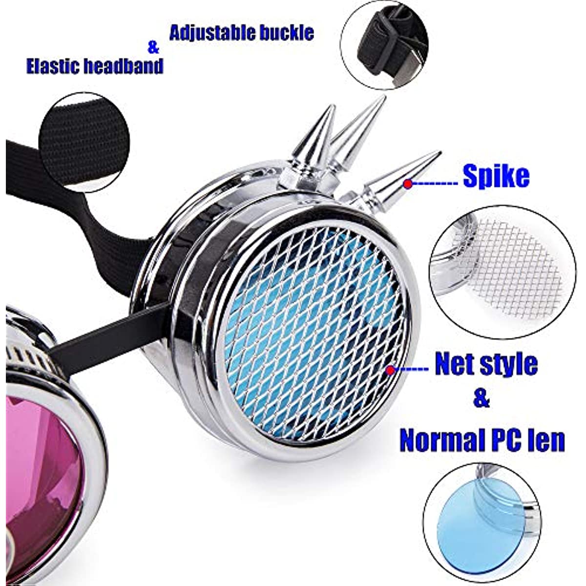 Steampunk Goggles Glasses Welding Gothic Cosplay Vintage - Temu