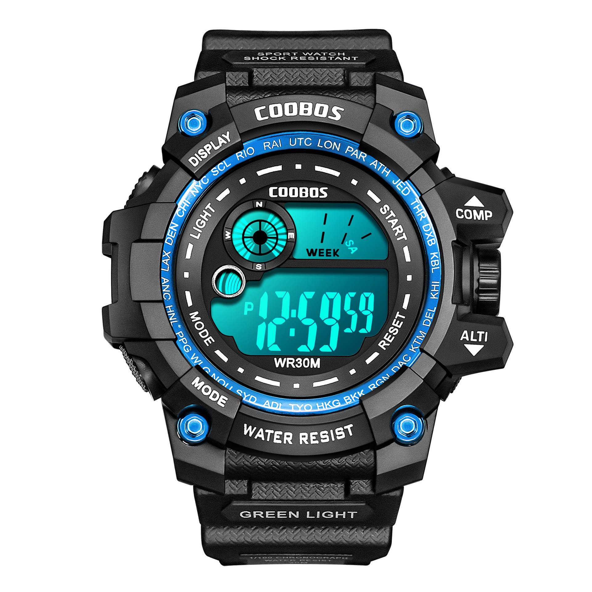 Sports Water Resistant Date Plastic Digital Watch Electronic Digital ...