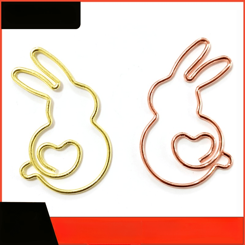 6pcs Rabbit Shape Paper Clip Creative Special Shaped Metal Paperclip ...
