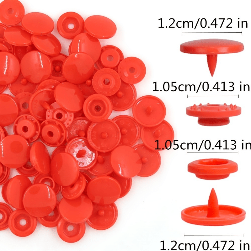 50 Sets Plastic Snaps Button Fasteners Kam T5 Bag Folder Dark Button ...