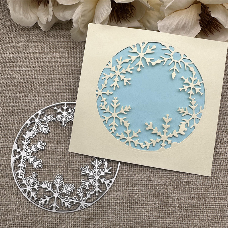 snowflake circle frame metal cutting dies stencil artistic - Temu Canada