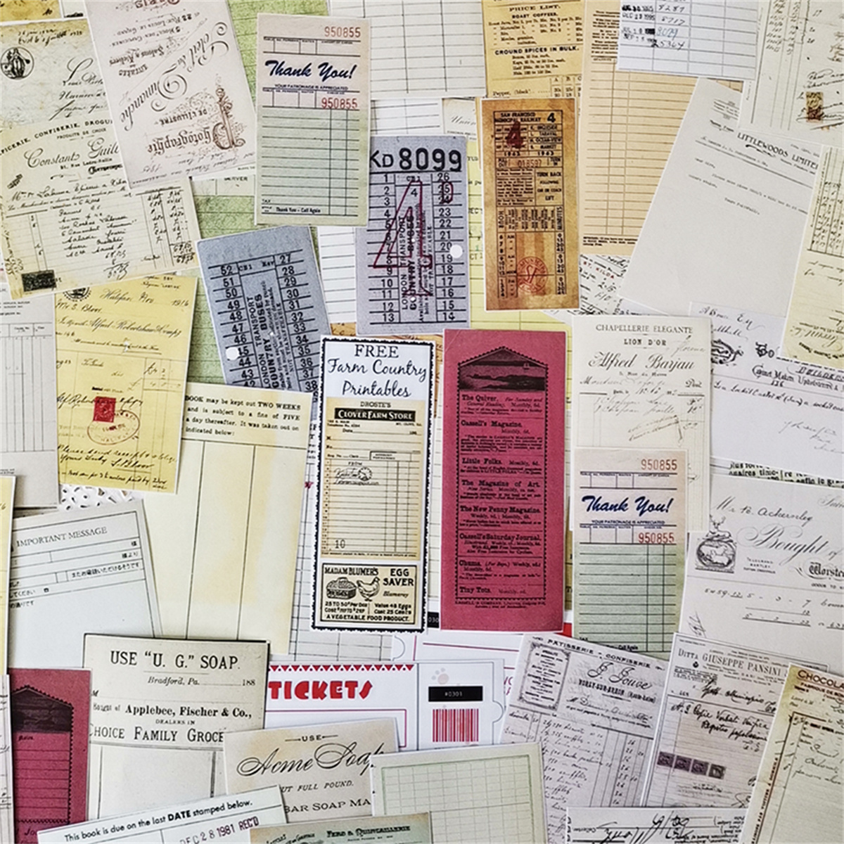 53pcs-large-size-retro-bills-materials-sticker-kids-diy-tool-computer