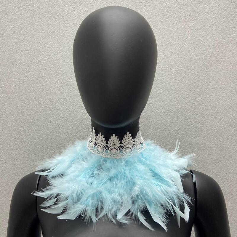 collier en plumes élégant y2k col en plumes - Temu France