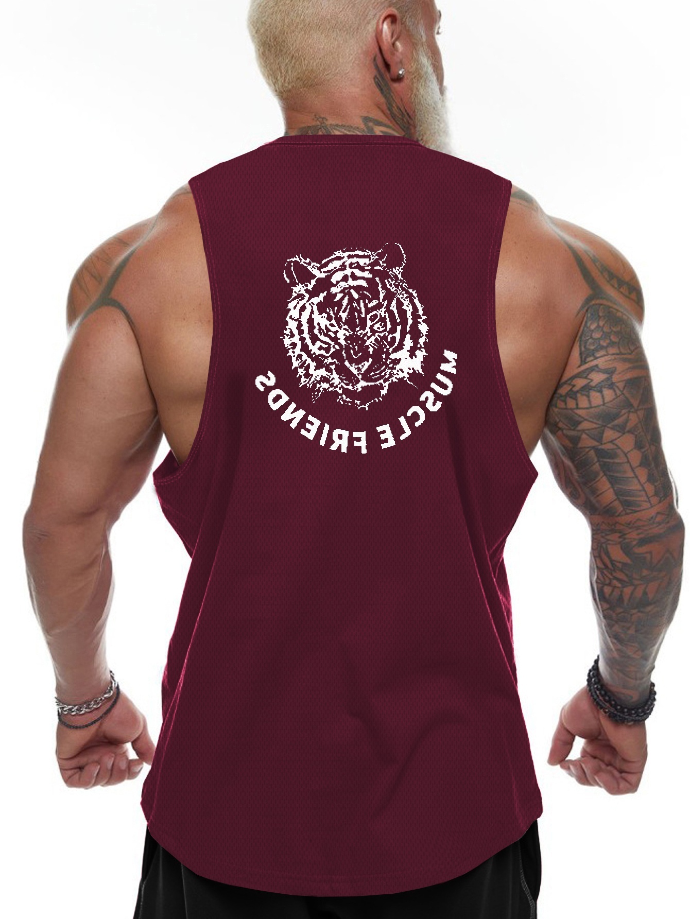 Men's Creative "tiger Head" Print Graphic Tank Top Perfect - Temu ...
