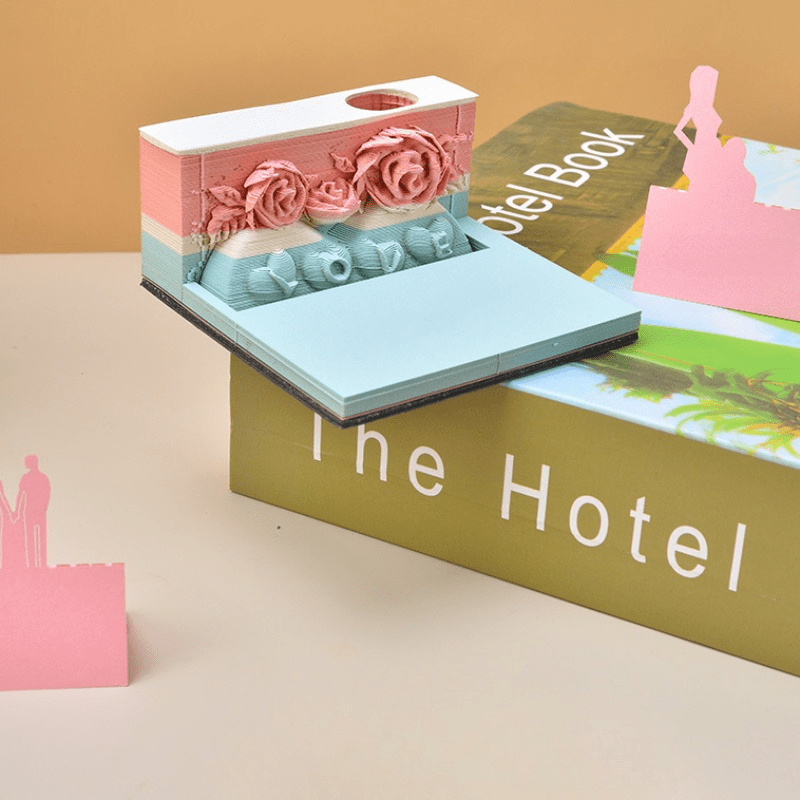 3d Paper Carving Model Sticky Note Gradient Shape Creative - Temu