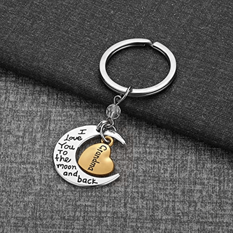 Grandma Moon Shape Key Ring Small Gift Keychain - Temu United