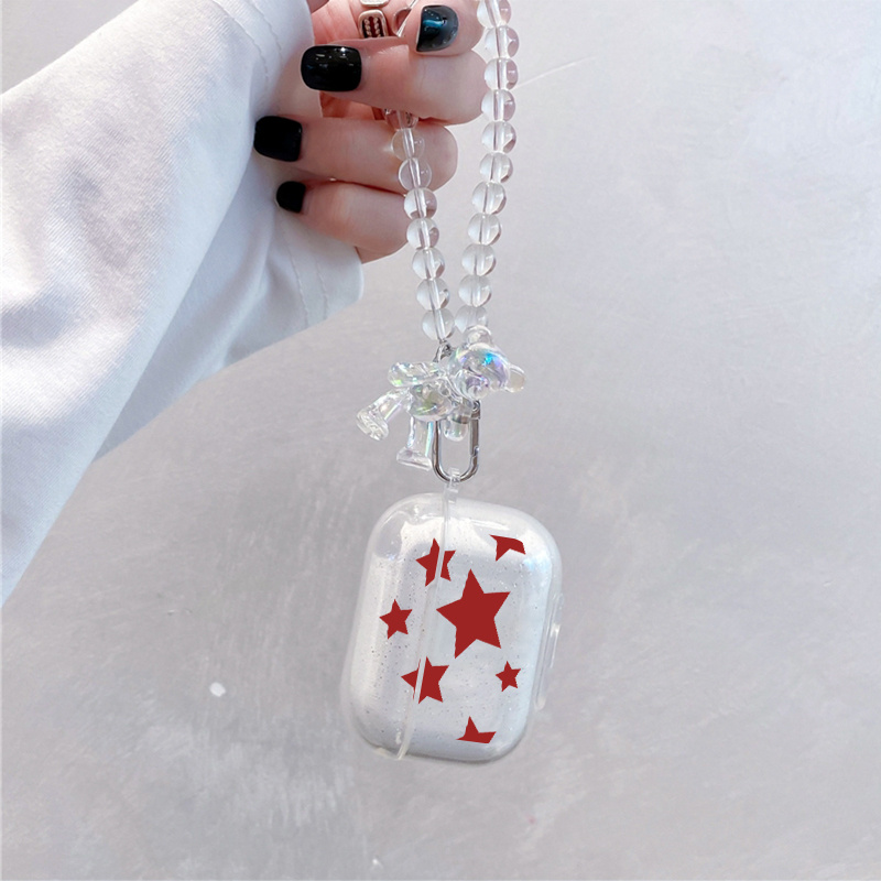 נרתיק אוזניות גרפי כוכב אדום סגול עם כיסוי דוב וקישוטי - Temu Israel