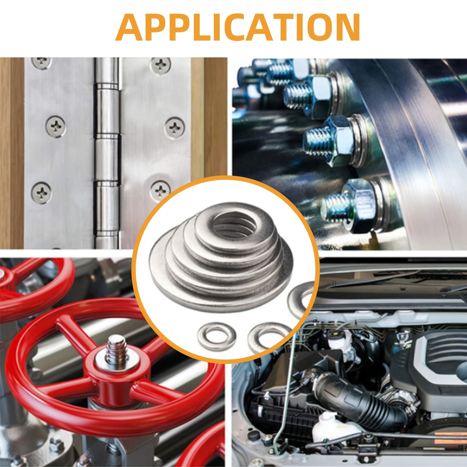 304 Stainless Steel Flat Washers Set Home Decor Factory - Temu