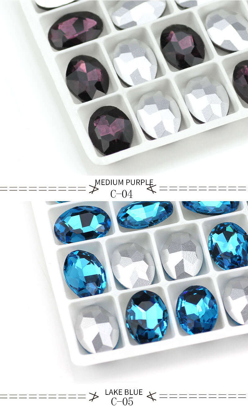 5/10/25/50ppcs Sizes 6~ Oval Glass Crystal 3d Rhinestones - Temu Australia