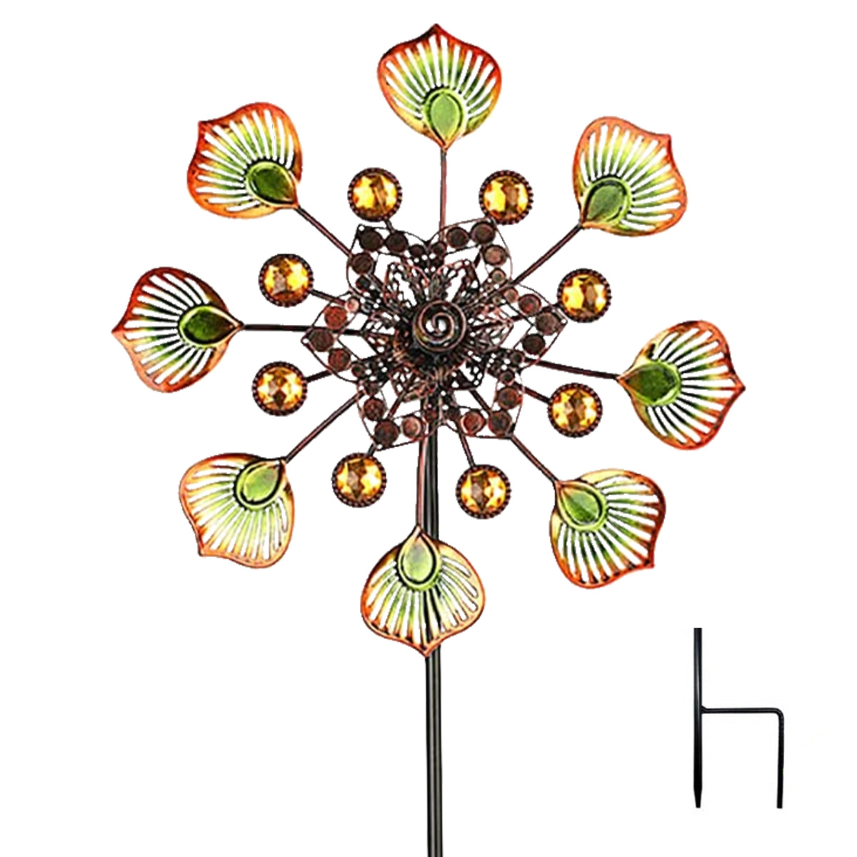 1pc Magical Kinetic Metal Windmill Spinner Wind Powered Catchers ...