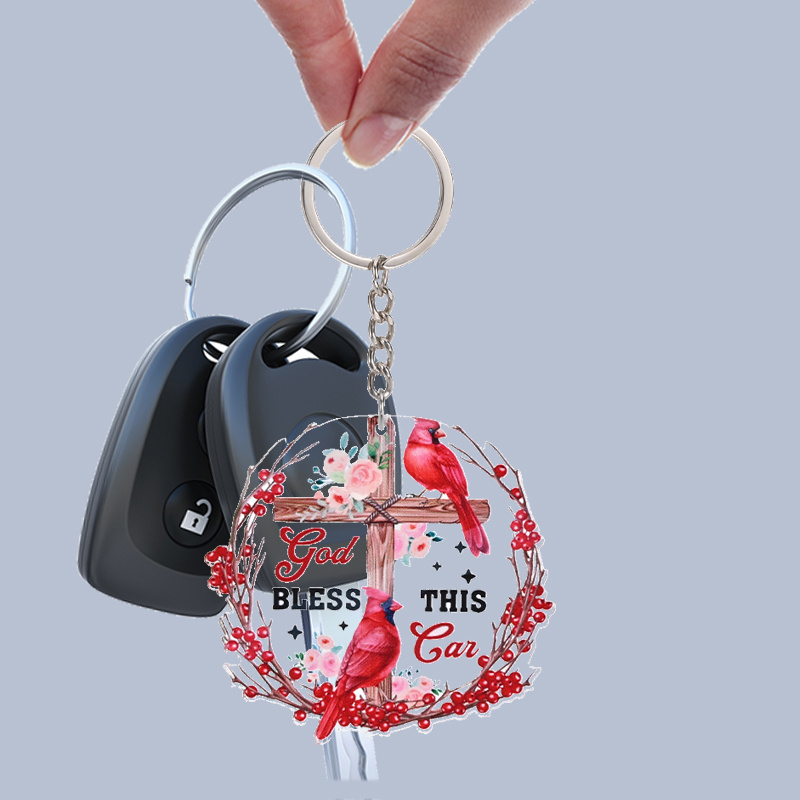 Acrylic Red Bird Good Luck Car Keychain Hanging Multi - Temu New Zealand
