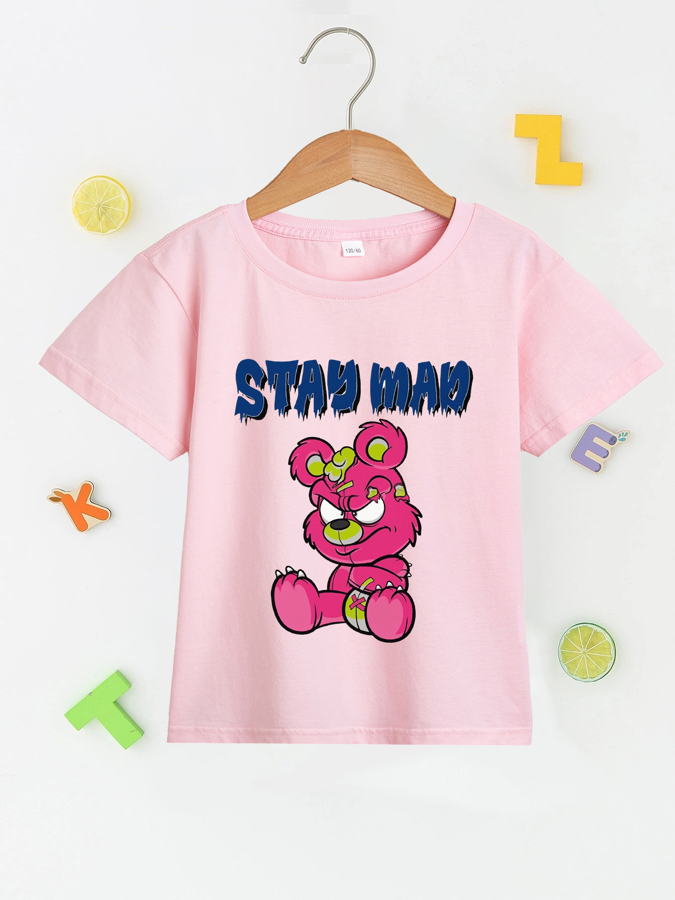 Stylish Stay Mad Bear Print Boys Creative T shirt Casual - Temu Norway