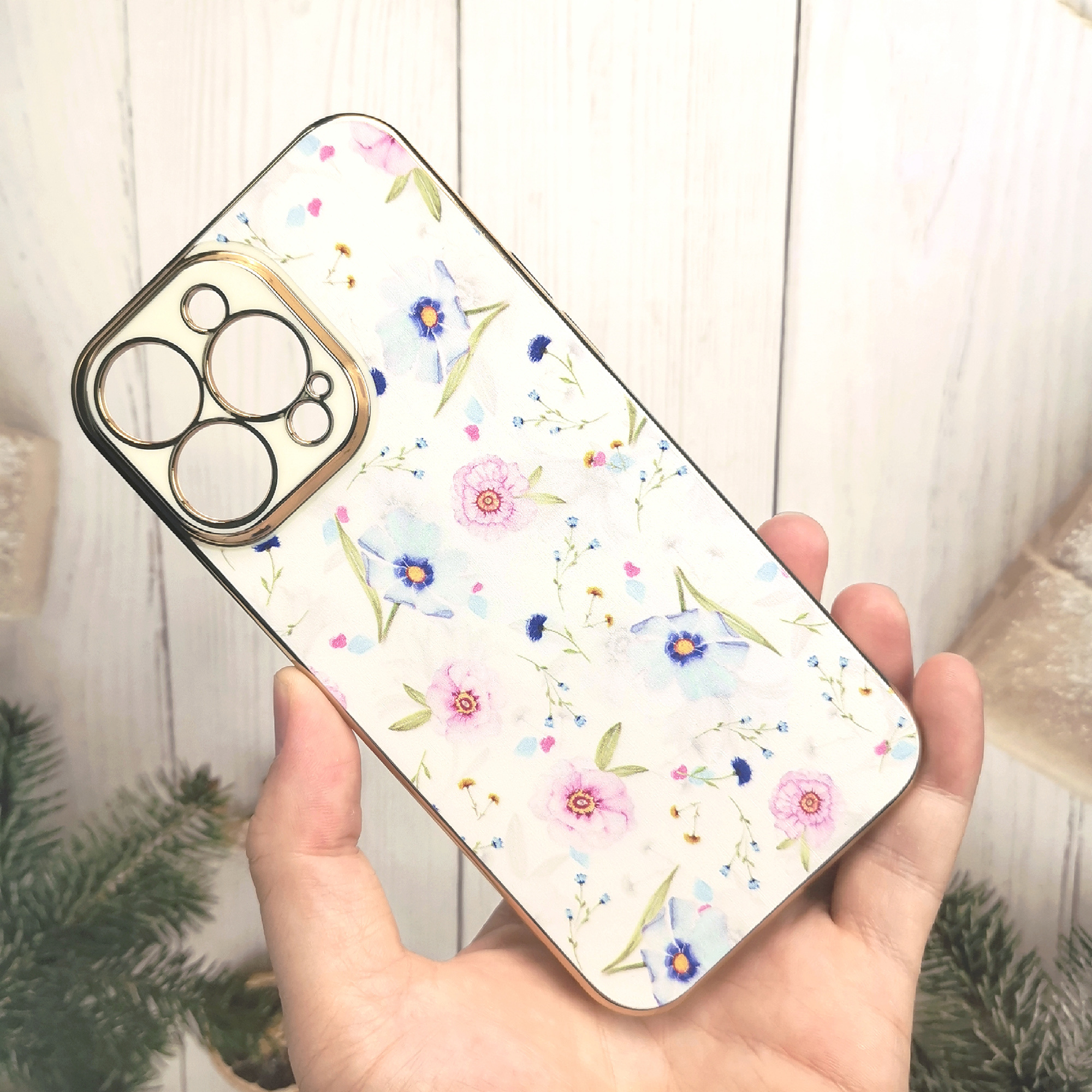 Multicolor Artistic Flower Pattern Electroplated Phone Case - Temu ...