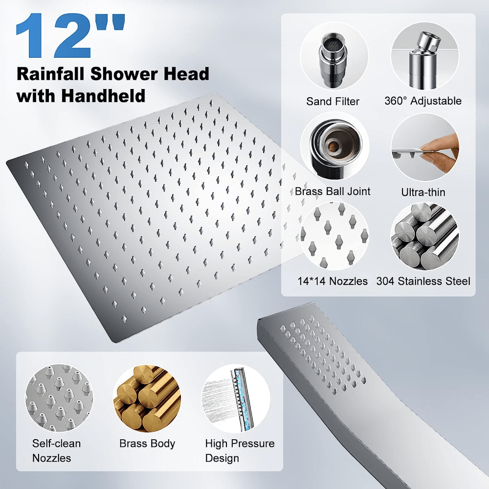 Rainfall Shower System High Pressure Rain Shower Head - Temu