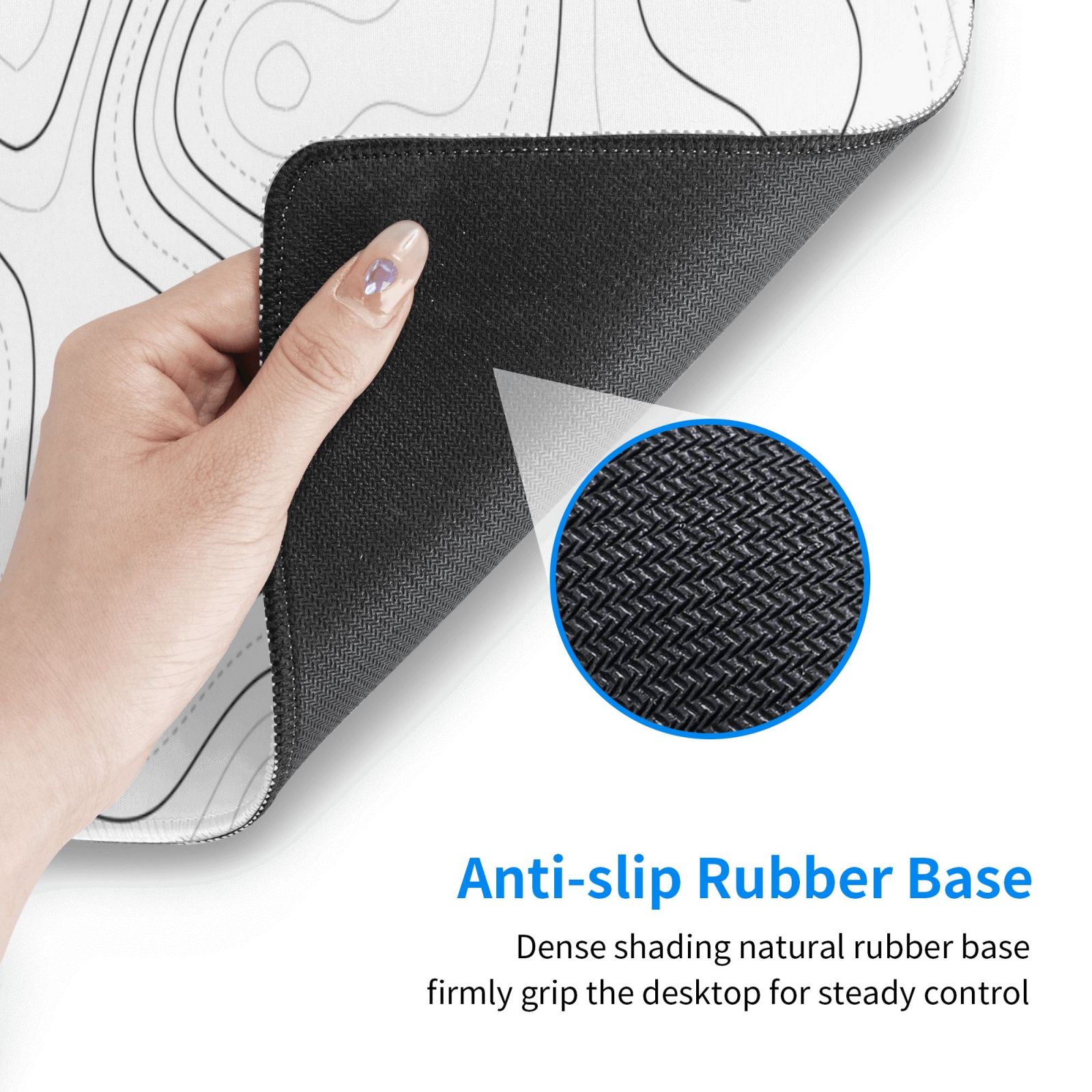 Large Gaming Mouse Pad Stitched Edges Minimalist Topographic - Temu