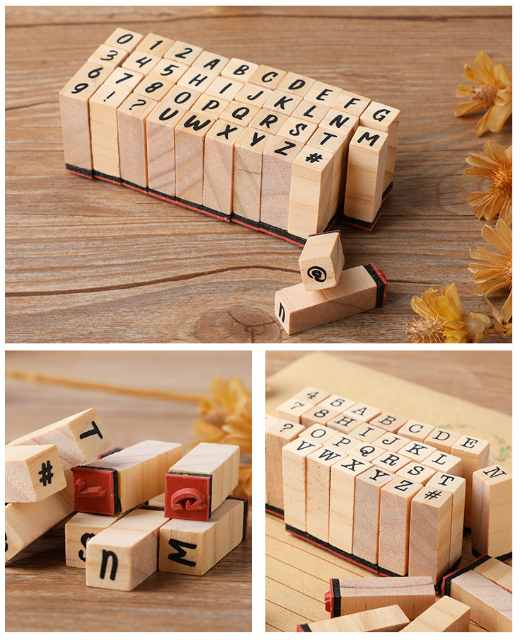 Wood Rectangle Craft Stamp Basic Hand Account Set Typewriter - Temu ...