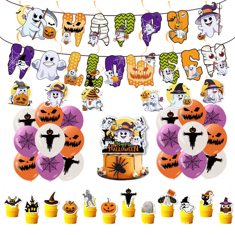 New Halloween Cartoon Anime Theme Party Birthday Decoration - Temu ...