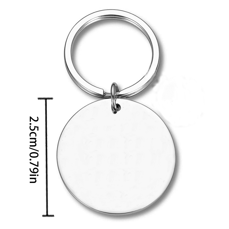 letter detail round keychain funny christmas birthday - {region_name}
