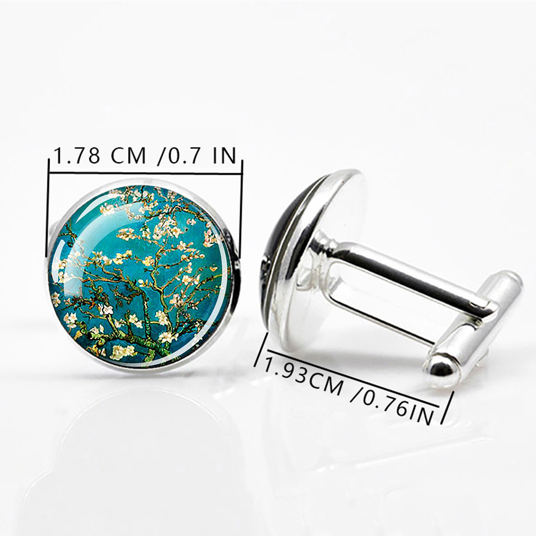 oil painting flower alloy cufflinks men fashion shirt - Temu New Zealand