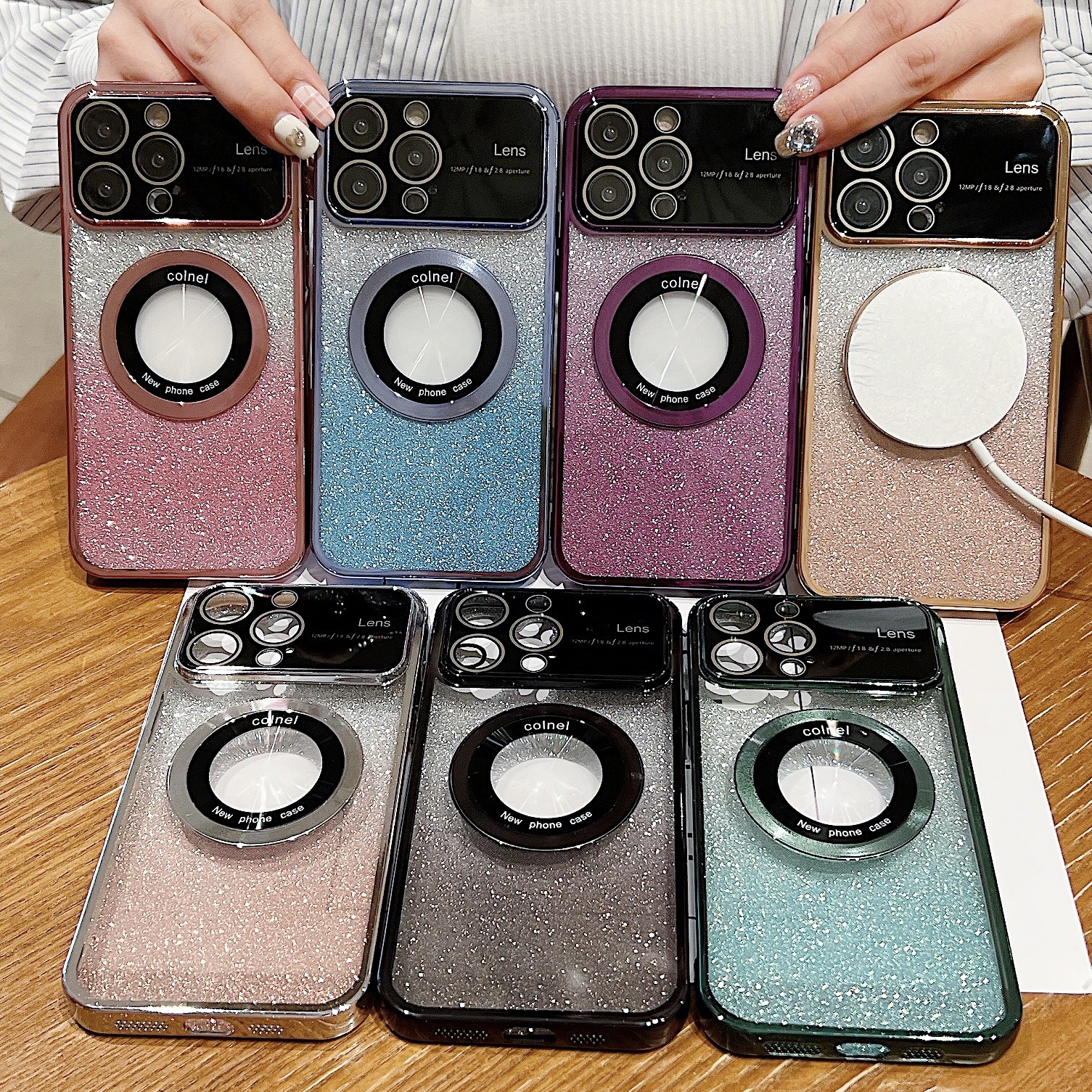 Hit Large View Window Hollow Gradient Glitter Magnetic - Temu Australia