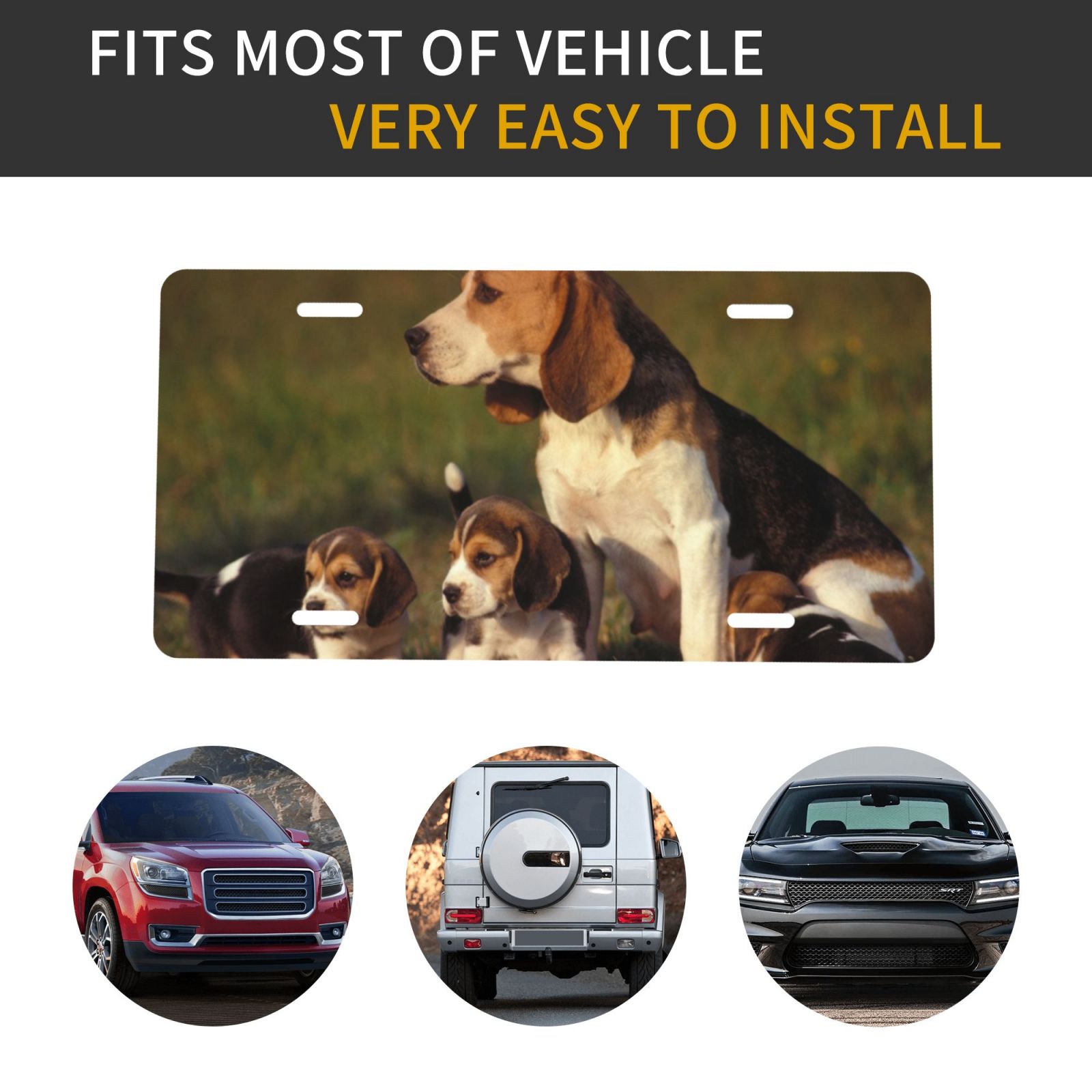 dog puppy grass sit pattern aluminum metal license plate car tag ...