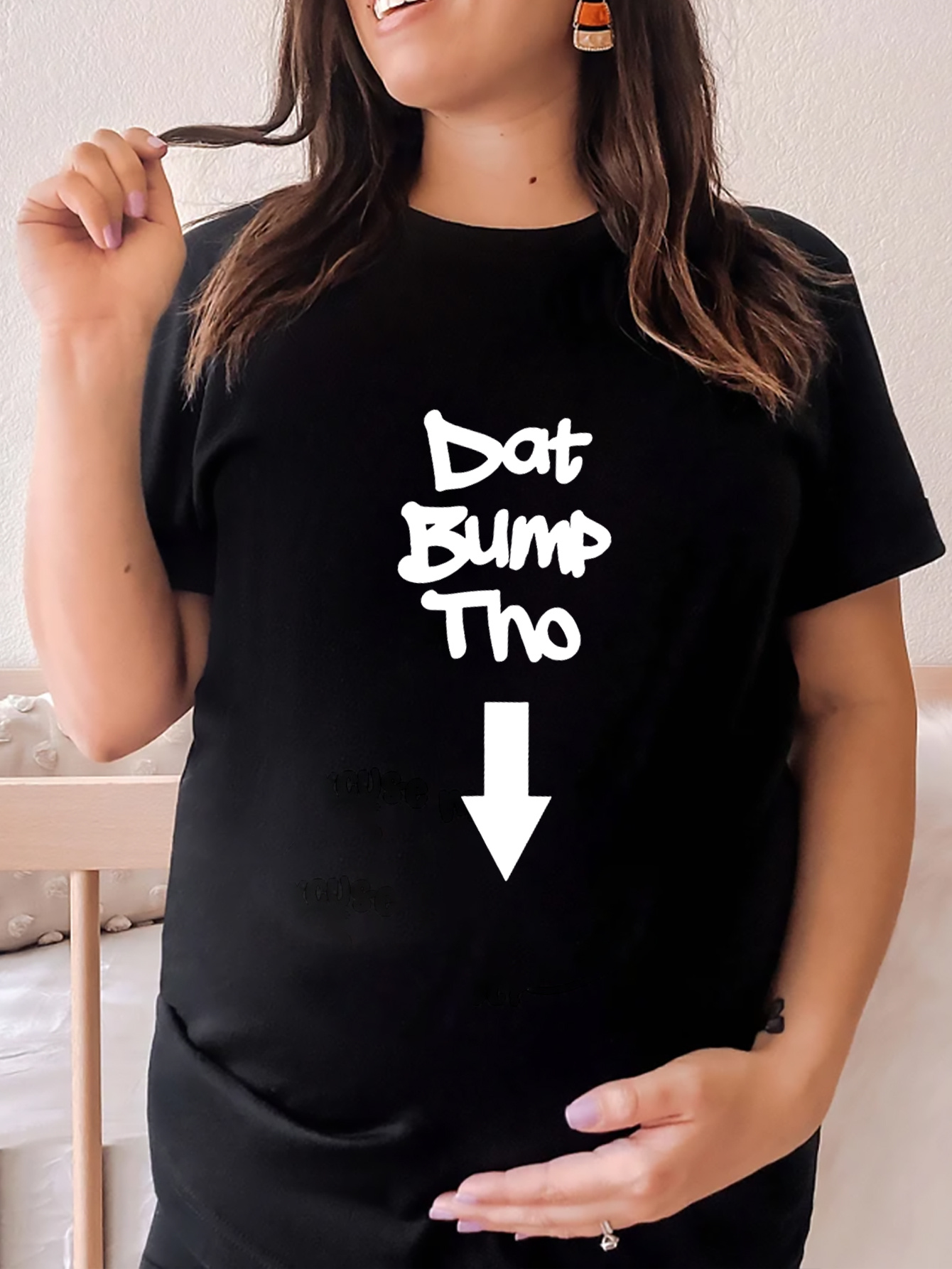dat bump tho letter print maternity pregnancy - Temu Canada