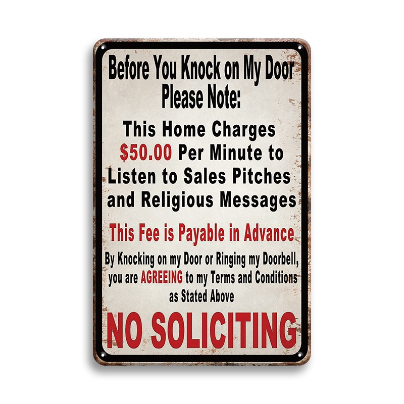 No Soliciting Sign Warning Door Decor Not Ring - Temu
