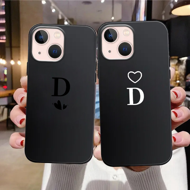 Letter D Heart Graphic Phone Case Iphone 11 14 13 12 Pro Max - Temu ...