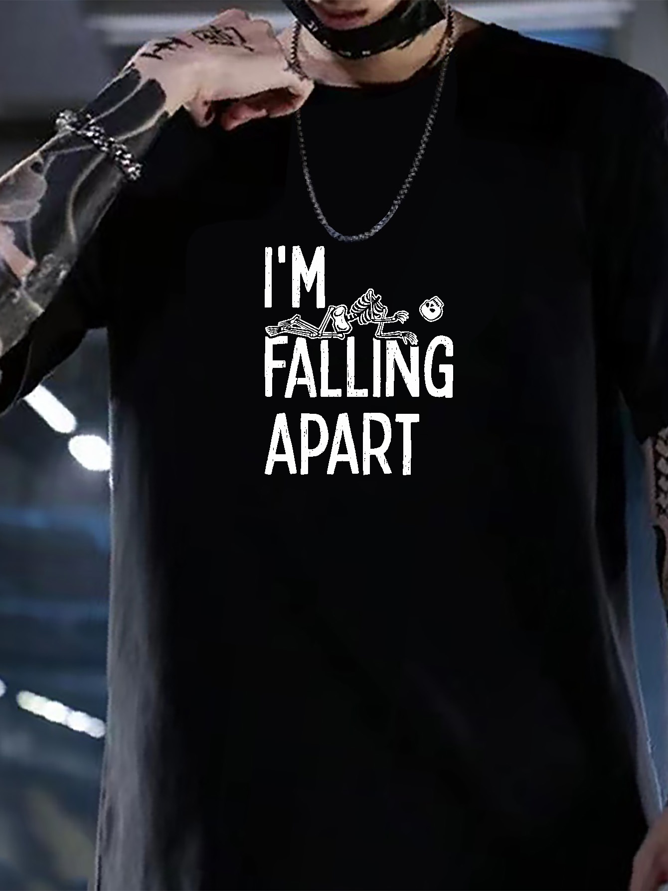 Men's Falling Apart Print T shirt Casual Stretch - Temu United Emirates