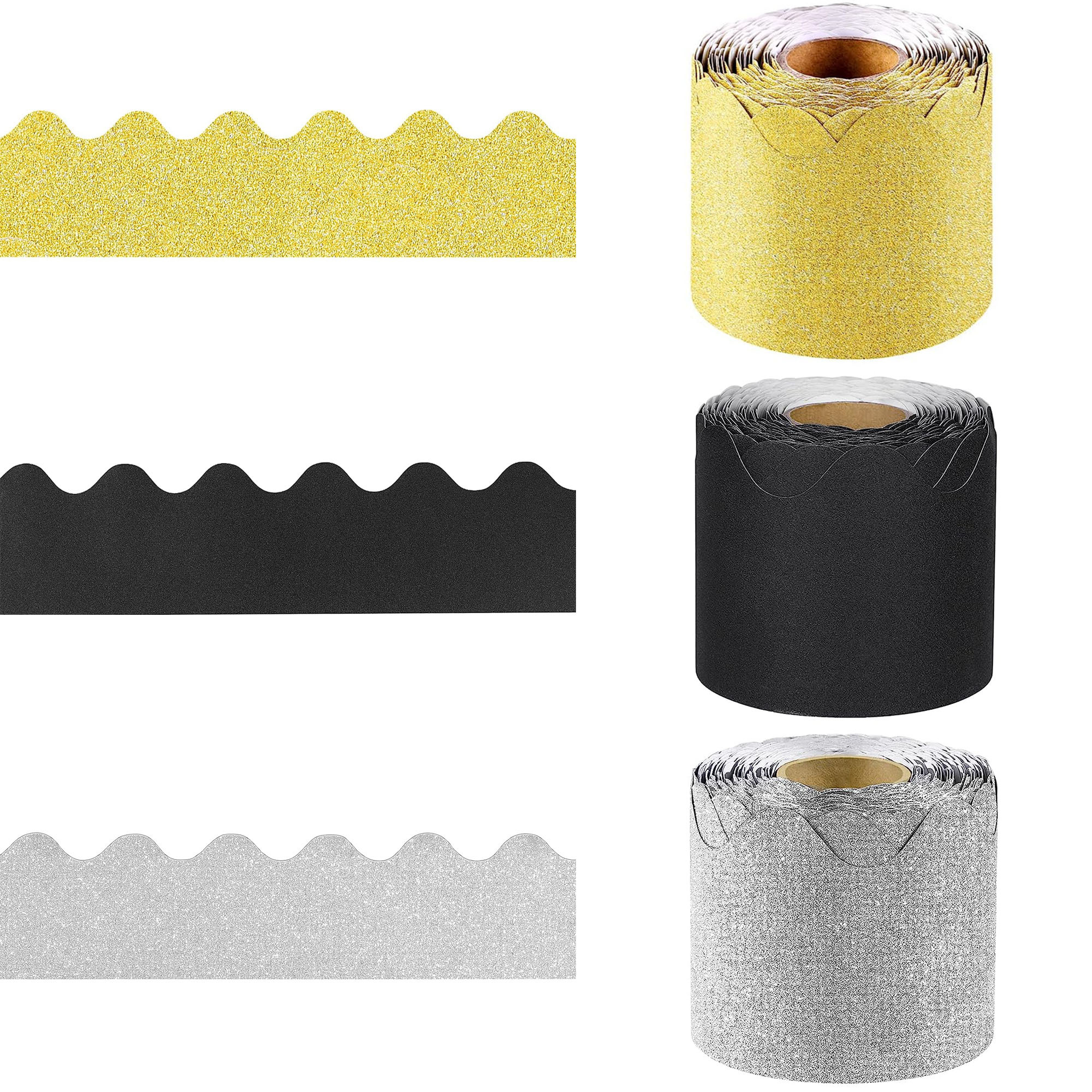 Bulletin Board Borders Glitter Borders Trim Scalloped Board - Temu New ...