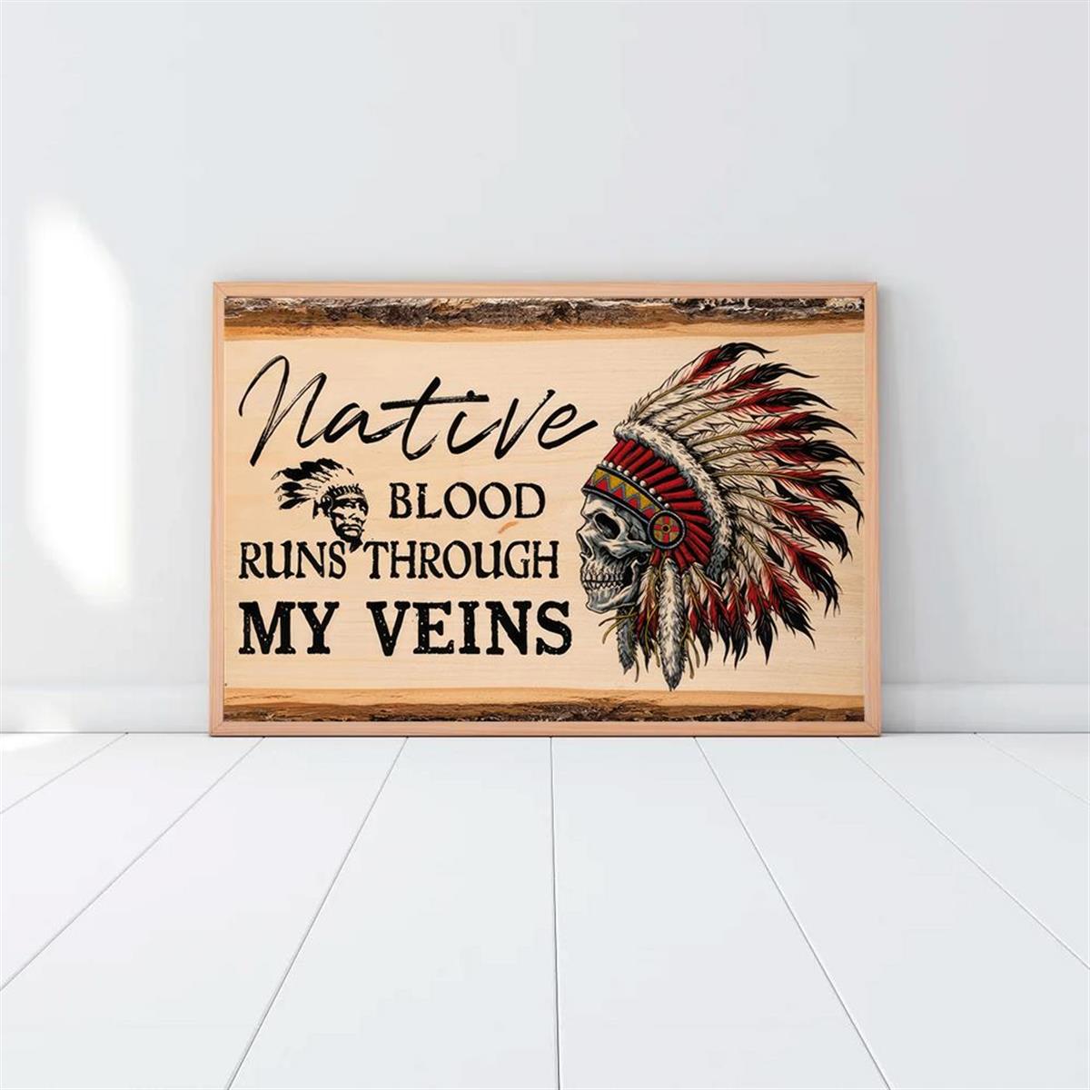 Canvas Poster Printed Painting Native Blood Runs Veins - Temu