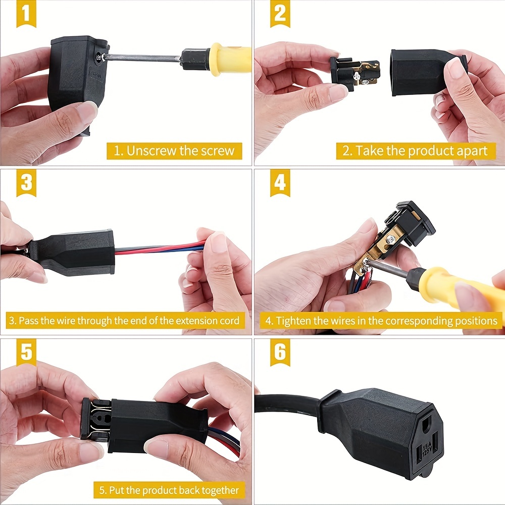 Extension Cord Upgrade 125v 15a 2pole 3wire Nema 5 15 Female - Temu