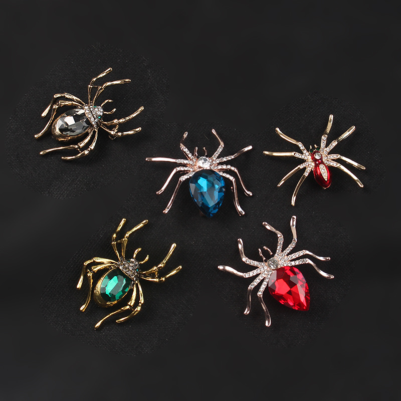 Vintage Style Spider Shape Alloy Brooch Pin Inlaid - Temu