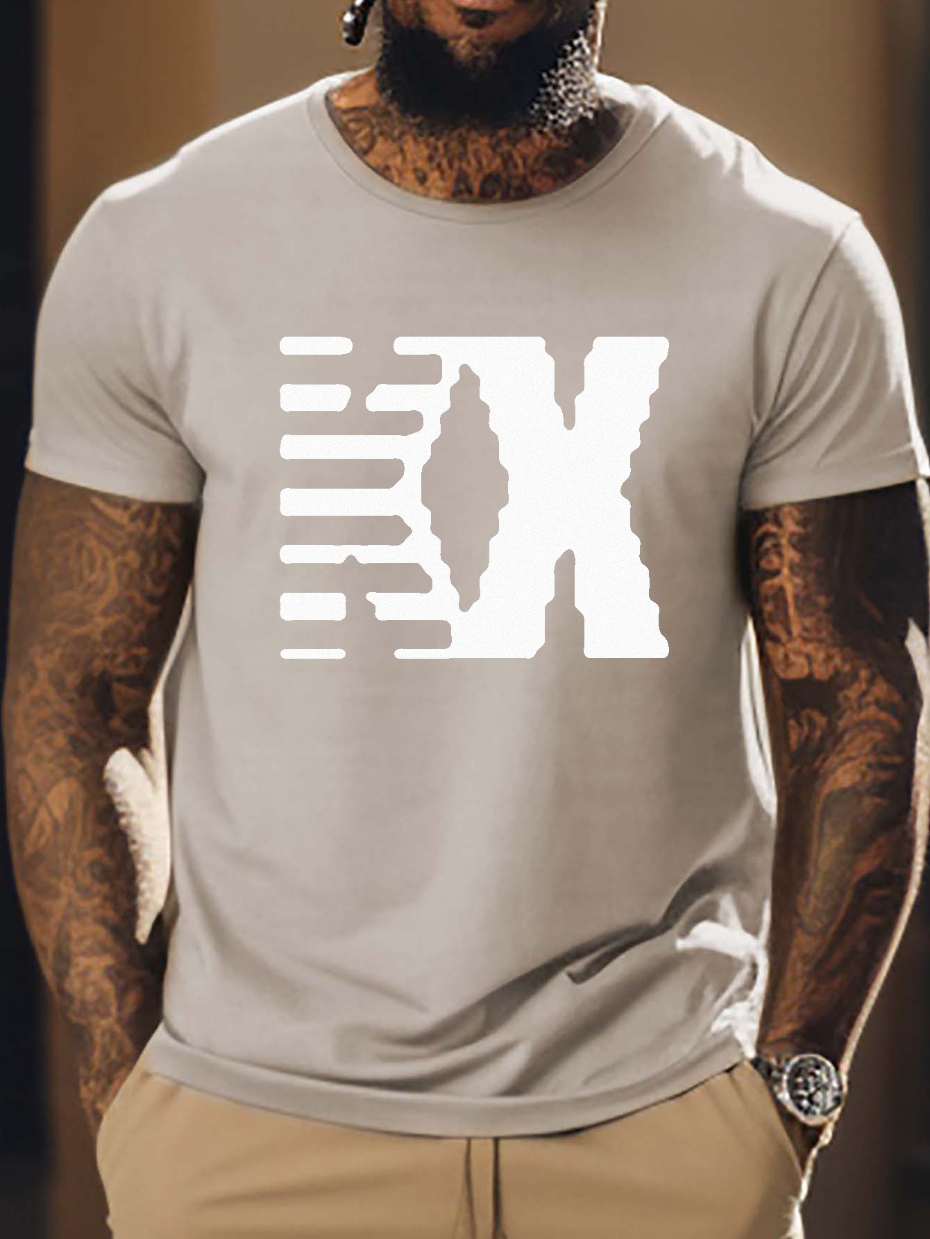 Stylish Letter "kx" Pattern Print Men's Comfy Chic T shirt - Temu New ...