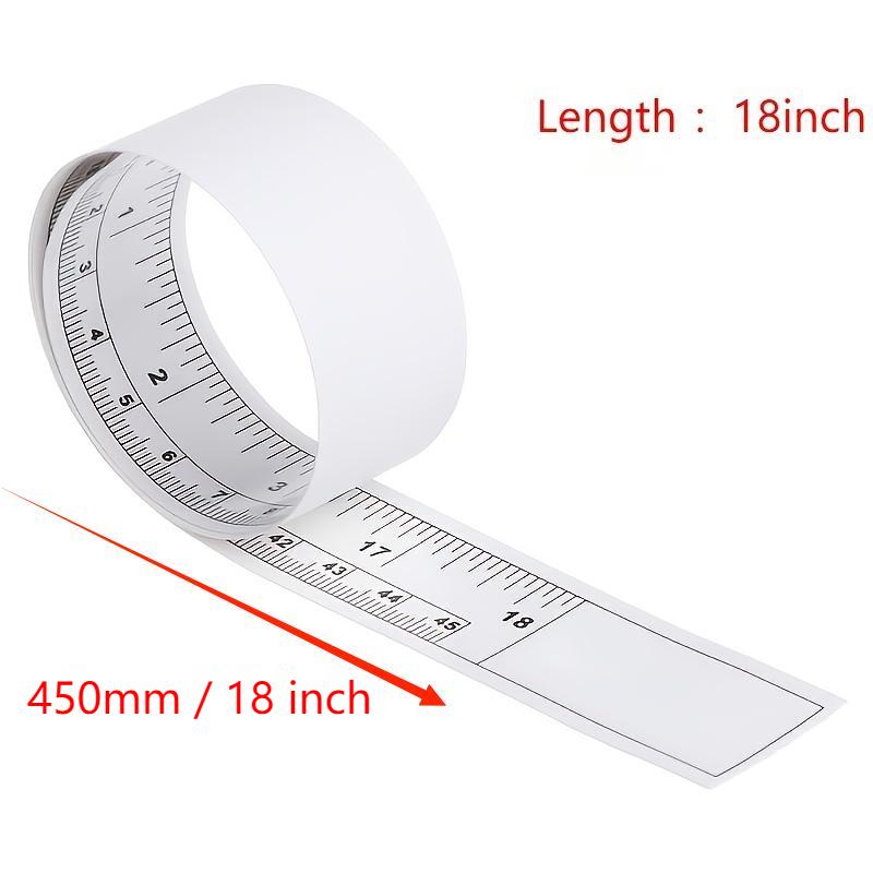 1pc Self Adhesive Metric Measure Tape Vinyl Silvery Rulers For Sewing ...