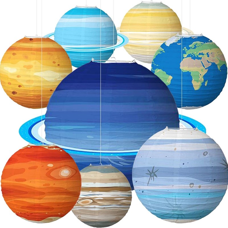 8pack Paper Lanterns Planets Very Dreamy Space Theme Paper Lanterns For ...