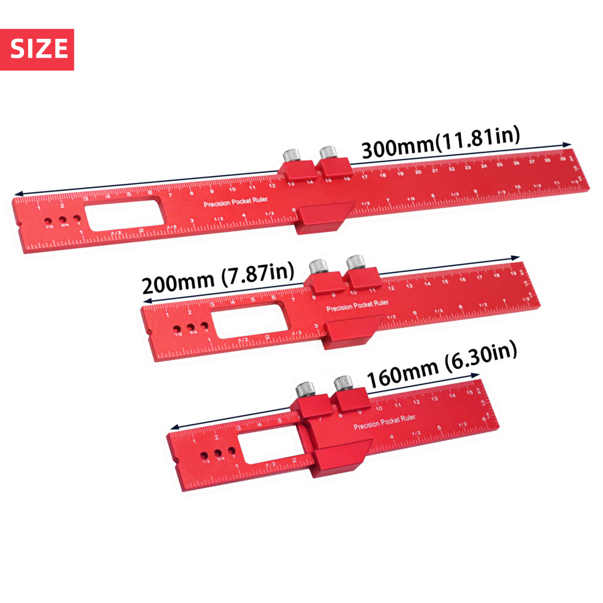 Precision Pocket Ruler Metal Slide Ruler Inch Metric - Temu