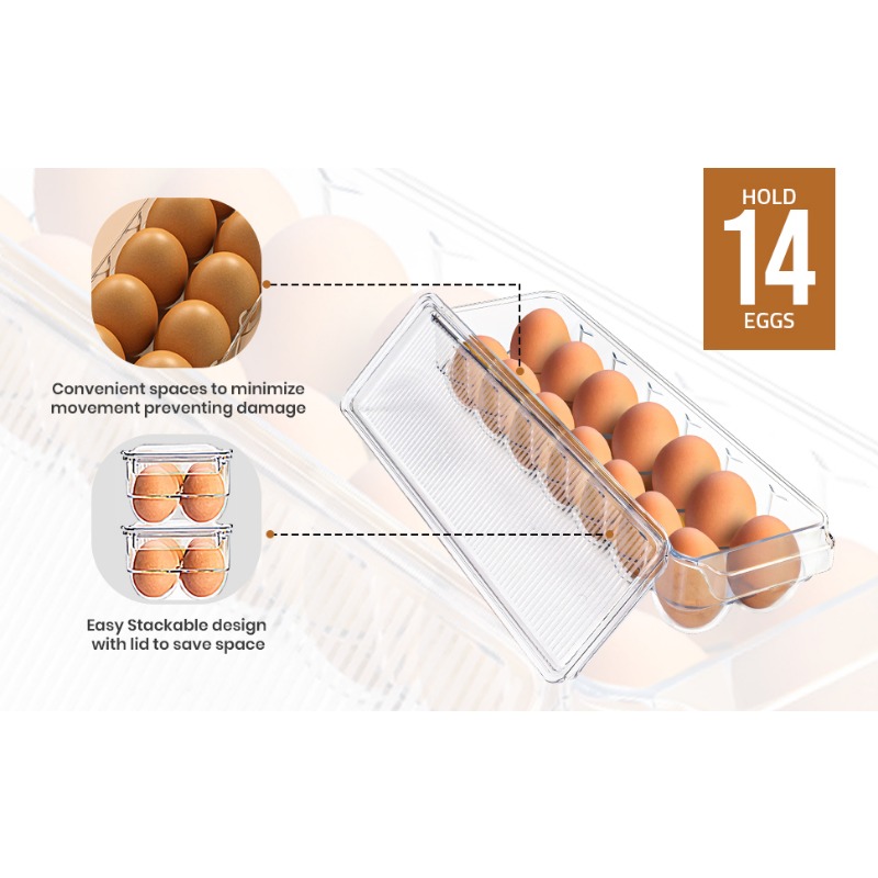 Egg Container Refrigerator 14 Egg Container Lid Handle Egg - Temu Canada