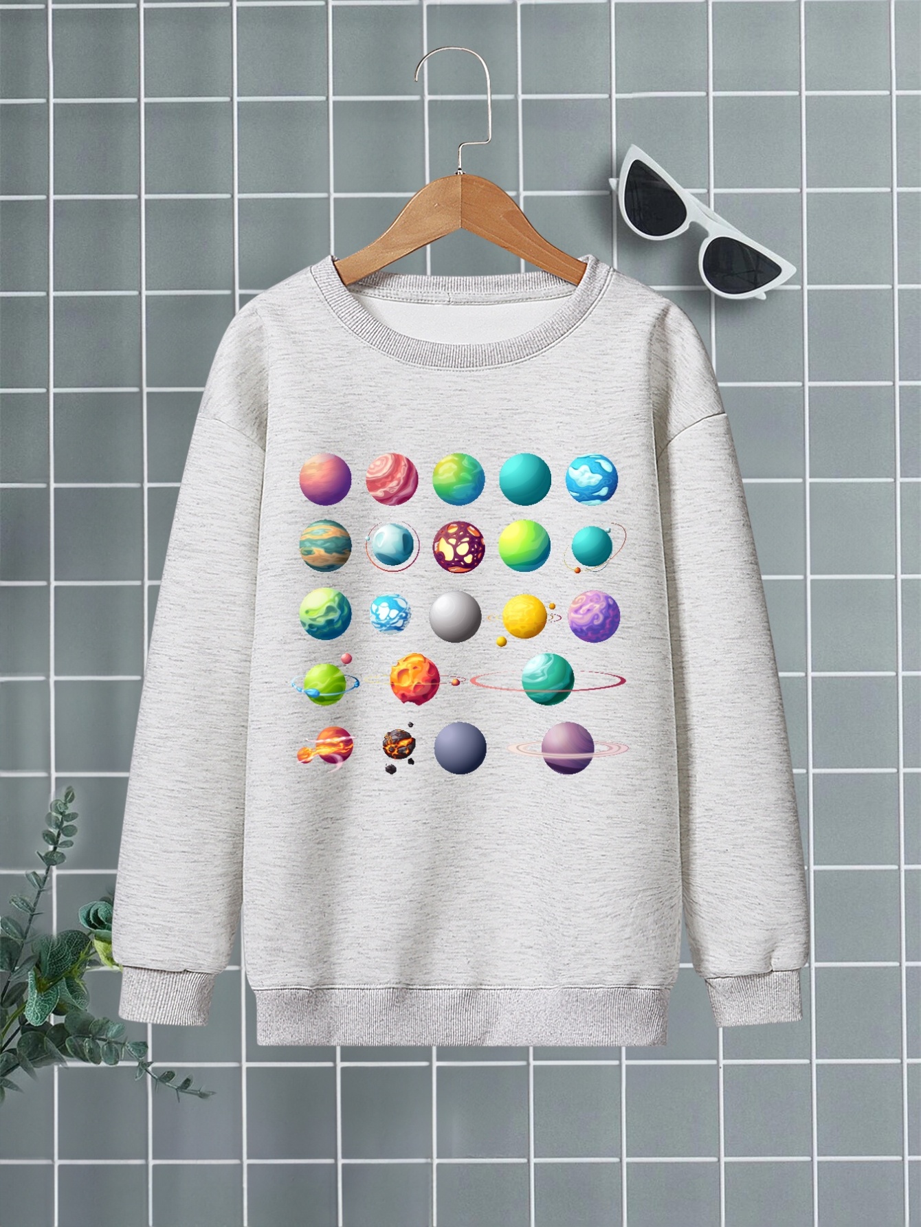 Colorful Planets Print Sweatshirt For Boys Casual Graphic - Temu New ...
