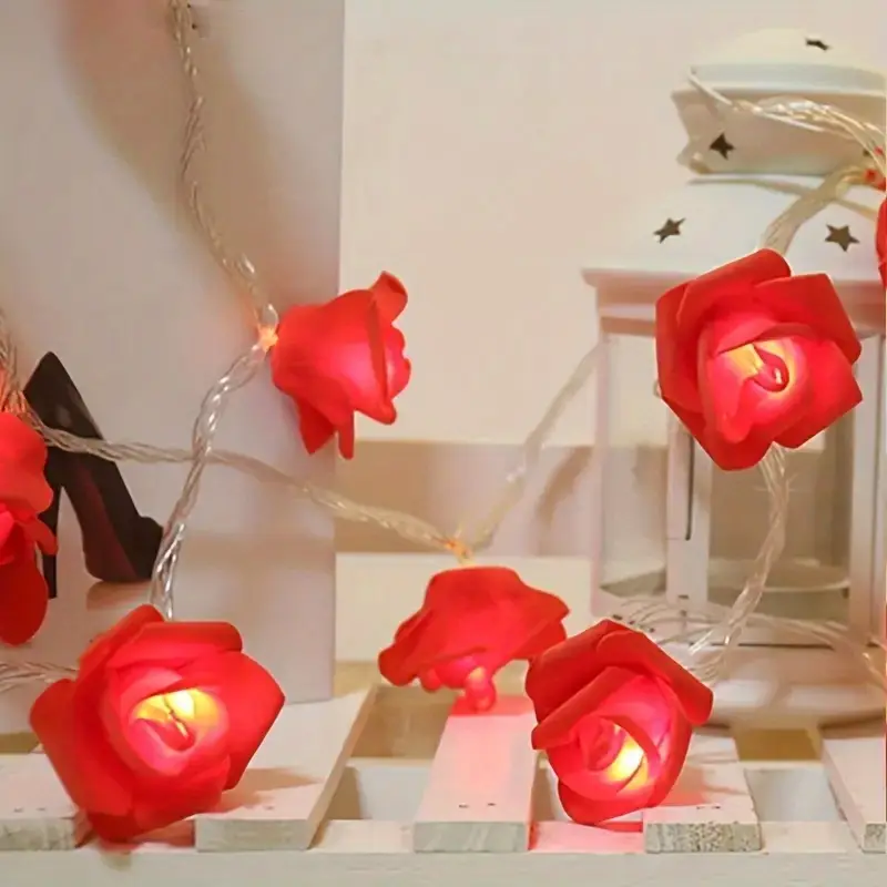 Led Rose Flower String Lights 10 Leds Rose Lamp Fairy String - Temu Led Rose Flower String Lights 10 Leds Rose Lamp Fairy String - Temu