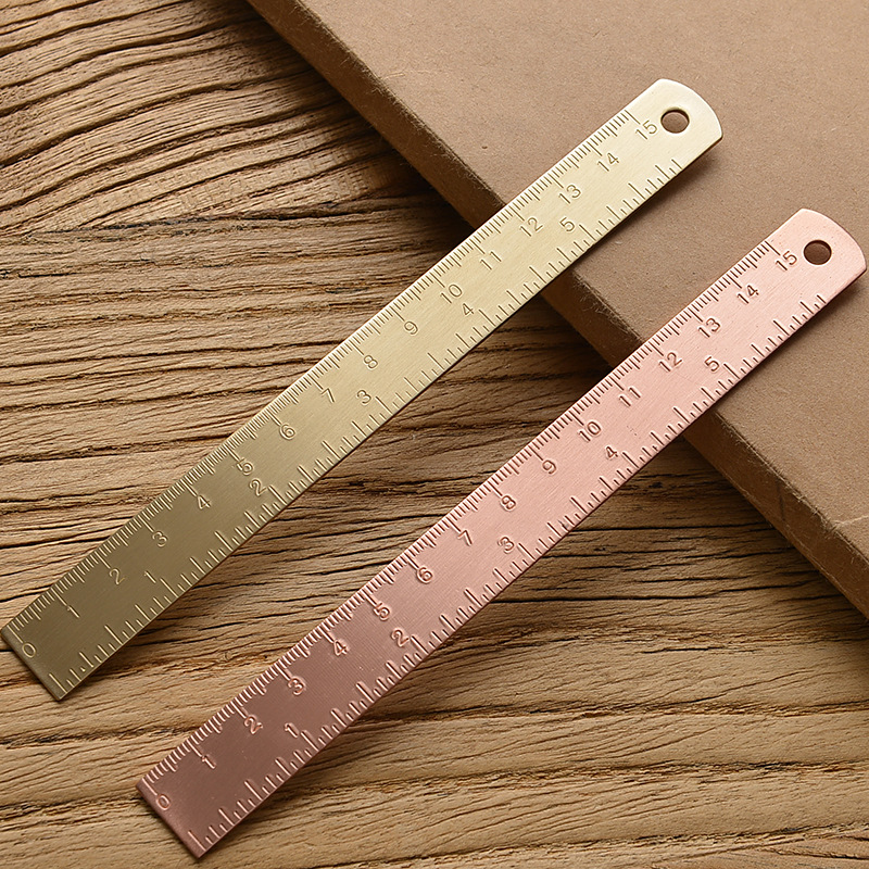 Pure Copper Ruler Brass Scale Ruler Purple Copper Ruler - Temu