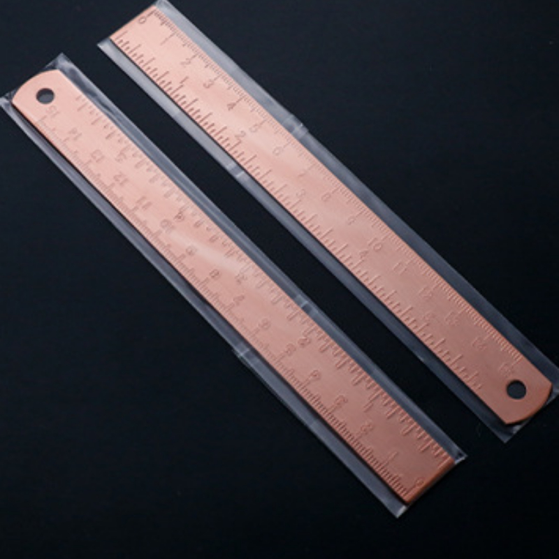Pure Copper Ruler Brass Scale Ruler Purple Copper Ruler - Temu